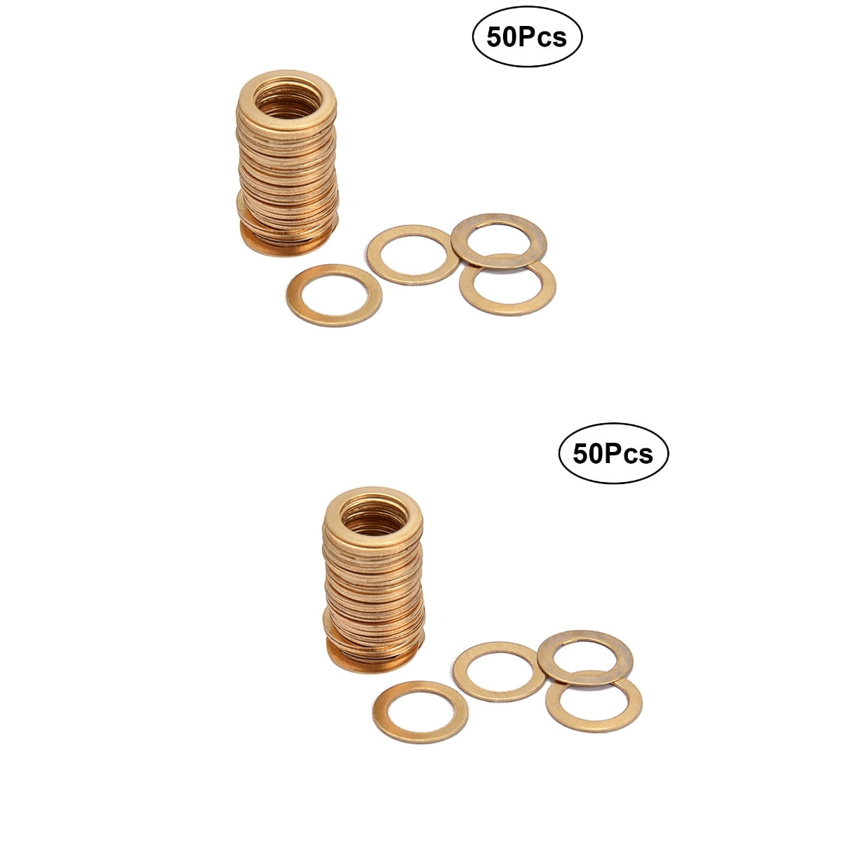 100 Pcs Stainless Steel Flat Machine Washer Plain Washer Inner Diameter ...