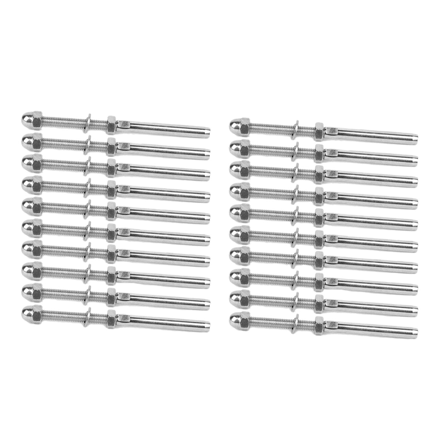 100 Pcs Stainless Steel Handrail Railing Cable Tensioner Threaded Stud ...