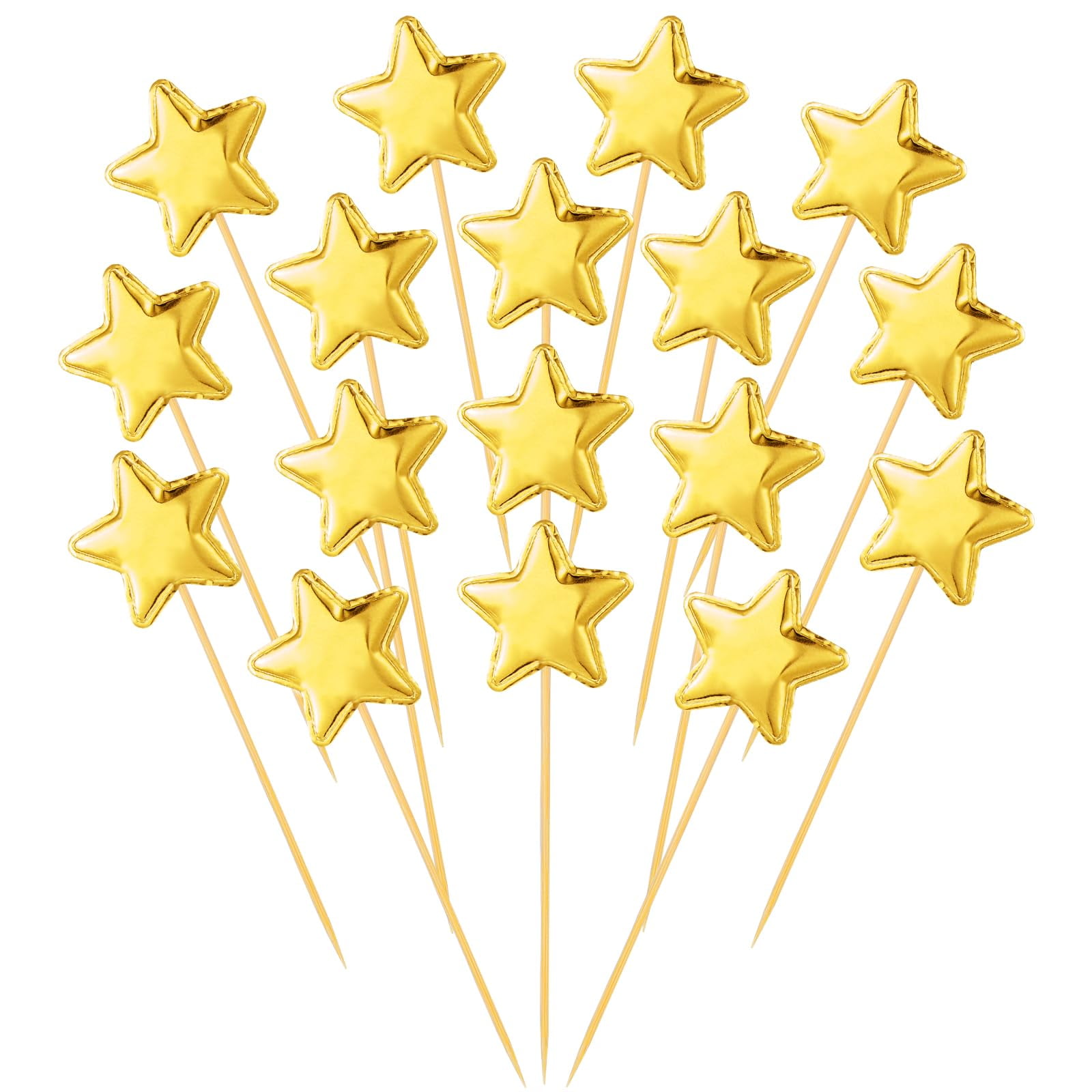 100 Pcs Star TWE5 Cupcake Toppers, Star Cake Decorations, Gold Star ...