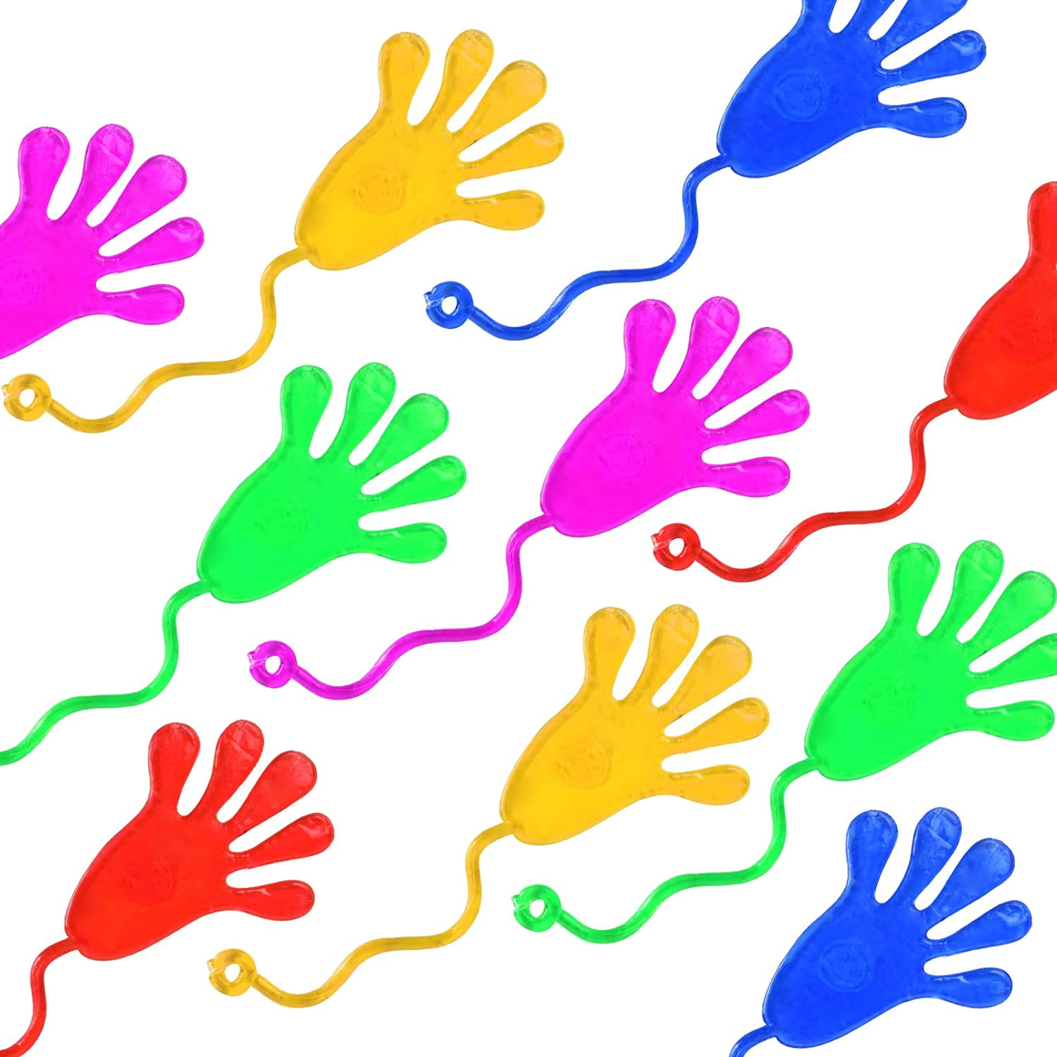 100 Pcs Sticky Hands Party Favors, 2 Inch Bulk Stretchy Toys, Treasure ...