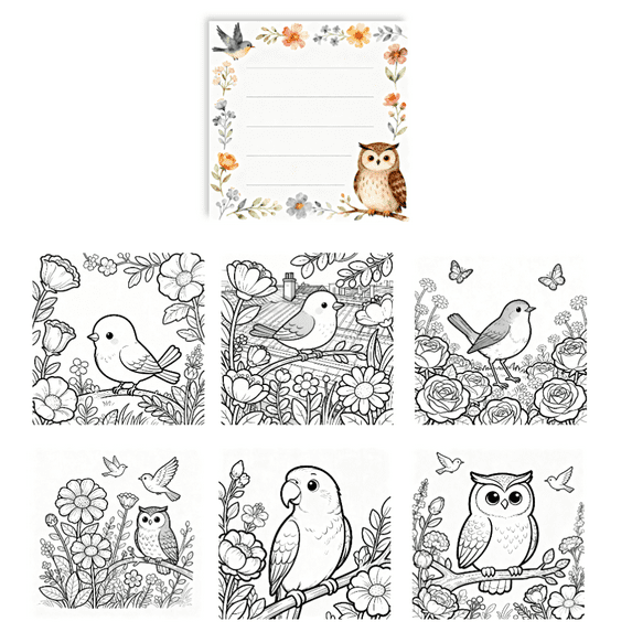 100 Pcs Sticky Notes Set: Double-Sided Random Patterns, Coloring Side ...