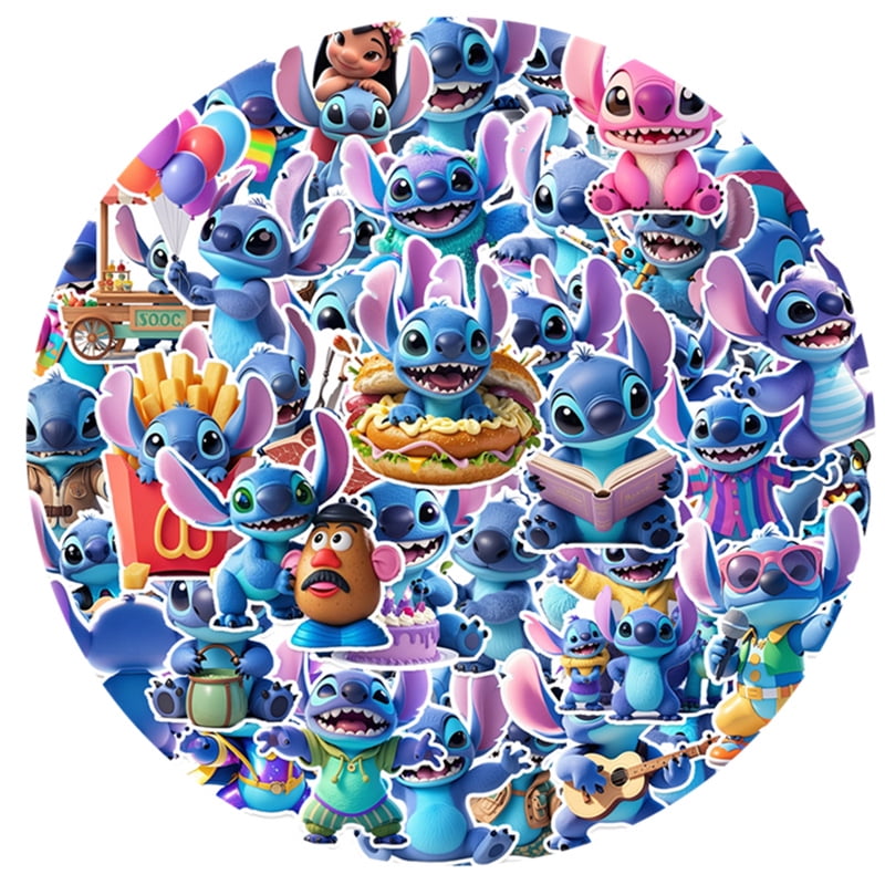 100 Pcs Stitch Stickers Anime Stickers Cartoon Waterproof Stickers for ...