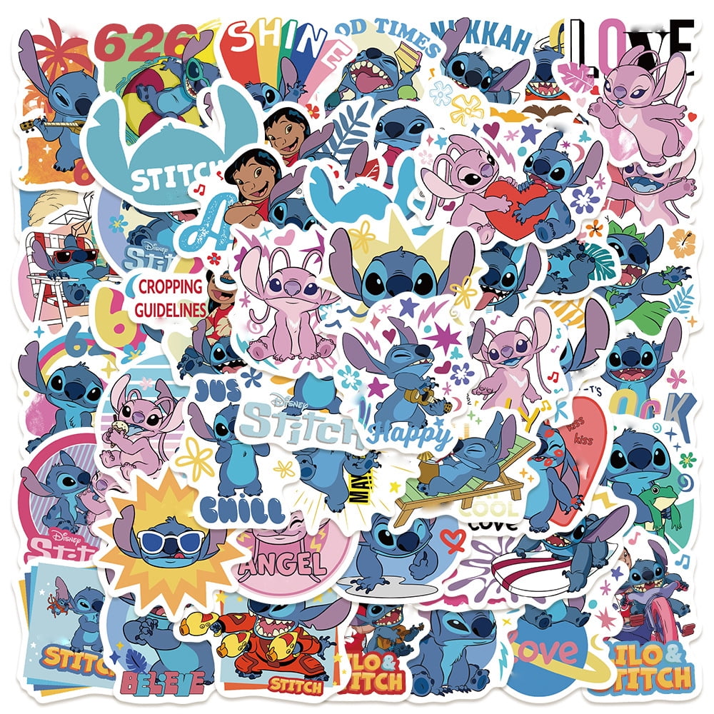 100 Pcs Stitch Stickers Anime Stickers Cartoon Waterproof Stickers for ...