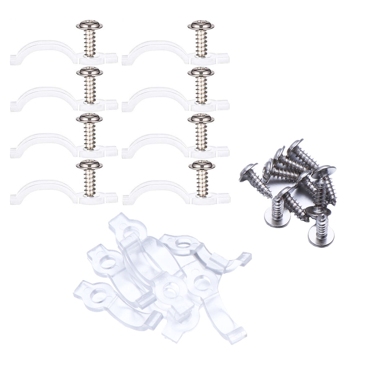 100 Pcs Strip Light Mounting Brackets One-Side Fixing Clips Lights Bar ...
