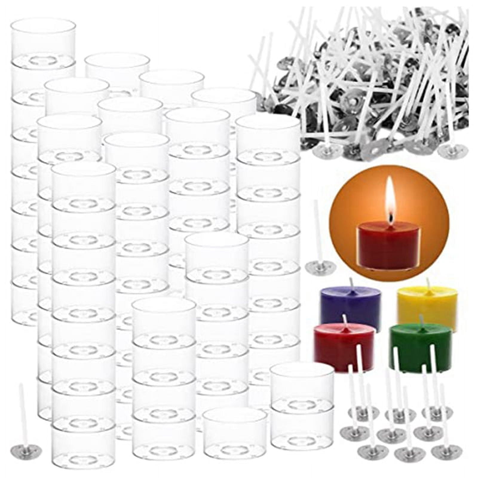 100 Pcs Tea Light Candle Cups-Plastic Clear Candle Making Kit -100 Pcs ...