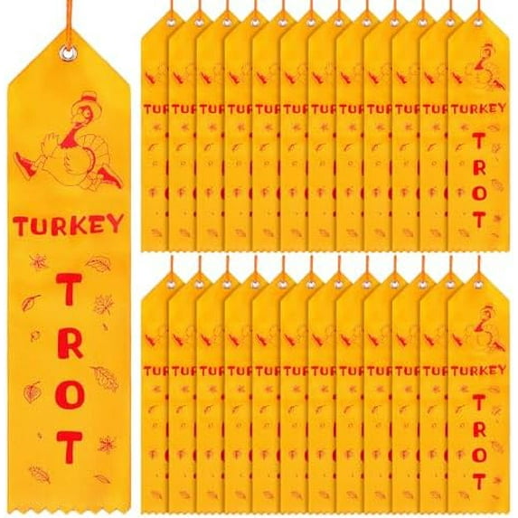100 Pcs Thanksgiving Turkey Trot Award Ribbons Bulk 2 x 8 Inch ...