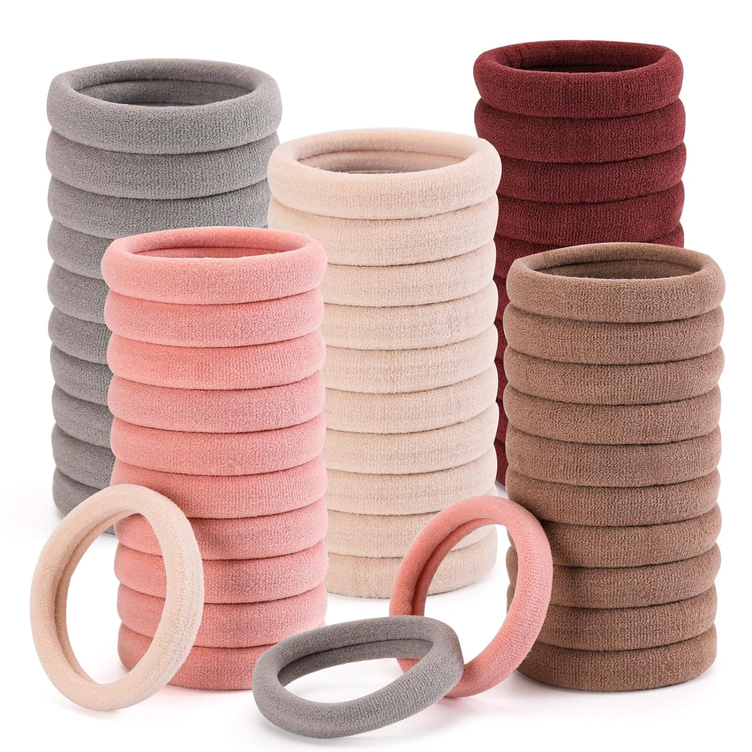 100 Pcs Thick Seamless Spring Hair Ties, Ponytail Holders Hair ...