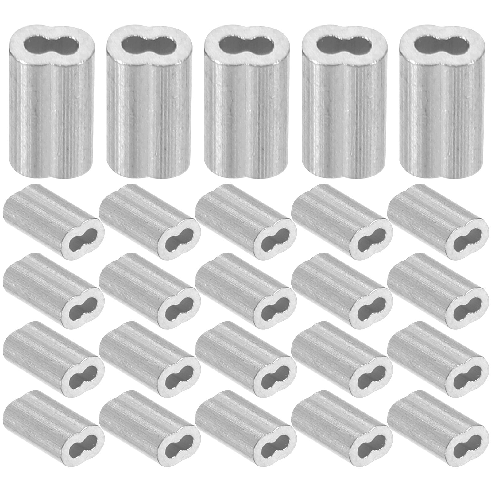 100 Pcs Throttle Cable Ends Wire Clamps for Cables Thank Kit Silver ...