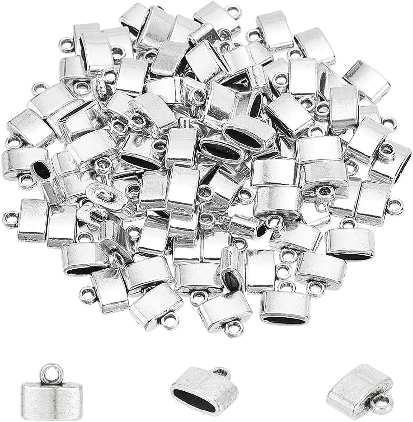 100 Pcs Tibetan Style Cord End Caps Silver Alloy Cord Ends Metal ...