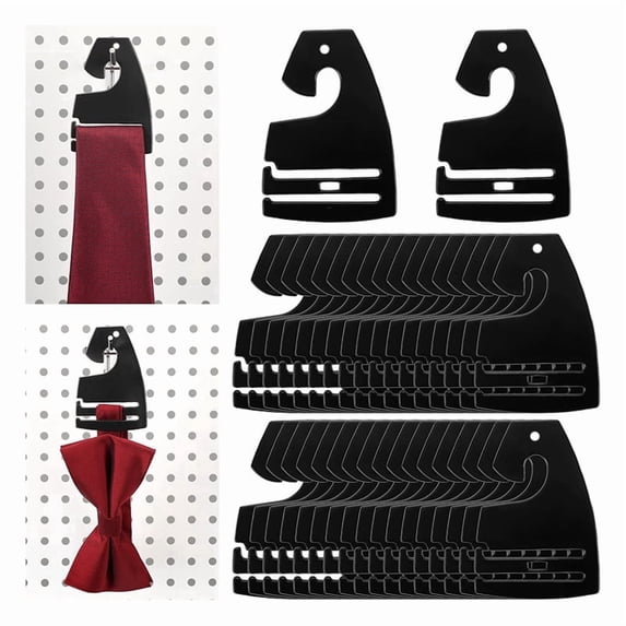 100 Pcs Tie Hangers, Plastic Neck Tie Holders for Display, Black ...
