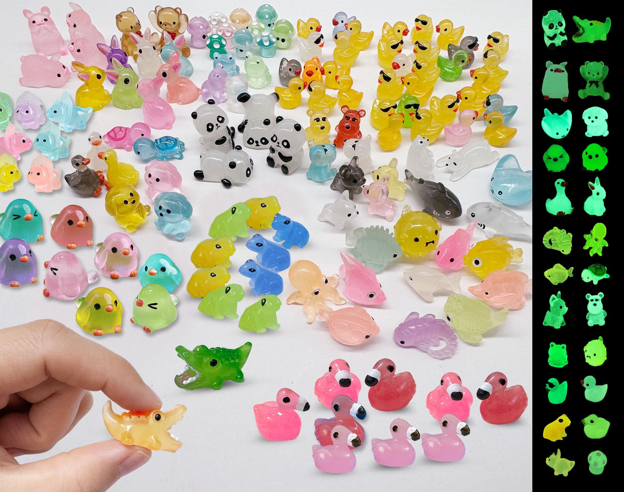 100 Pcs Tiny Resin Animals to Hide ,Mini Resin Animals Bulk Mini Ducks ...