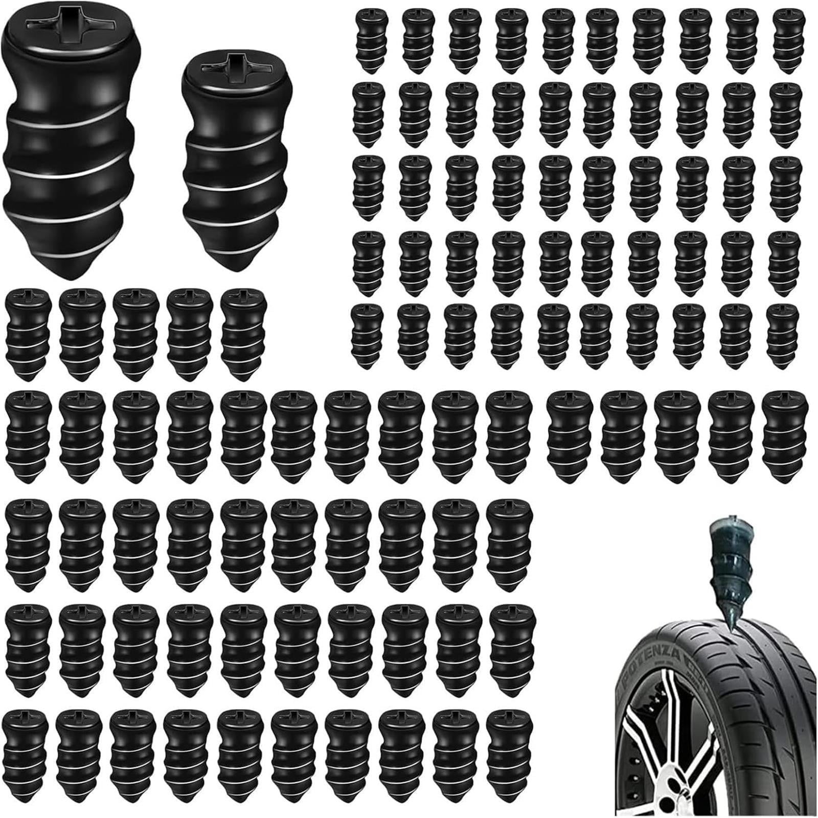 100 Pcs Tire Repair Screws, Rubber Tire Plugs Flat Tire Repair Nails ...