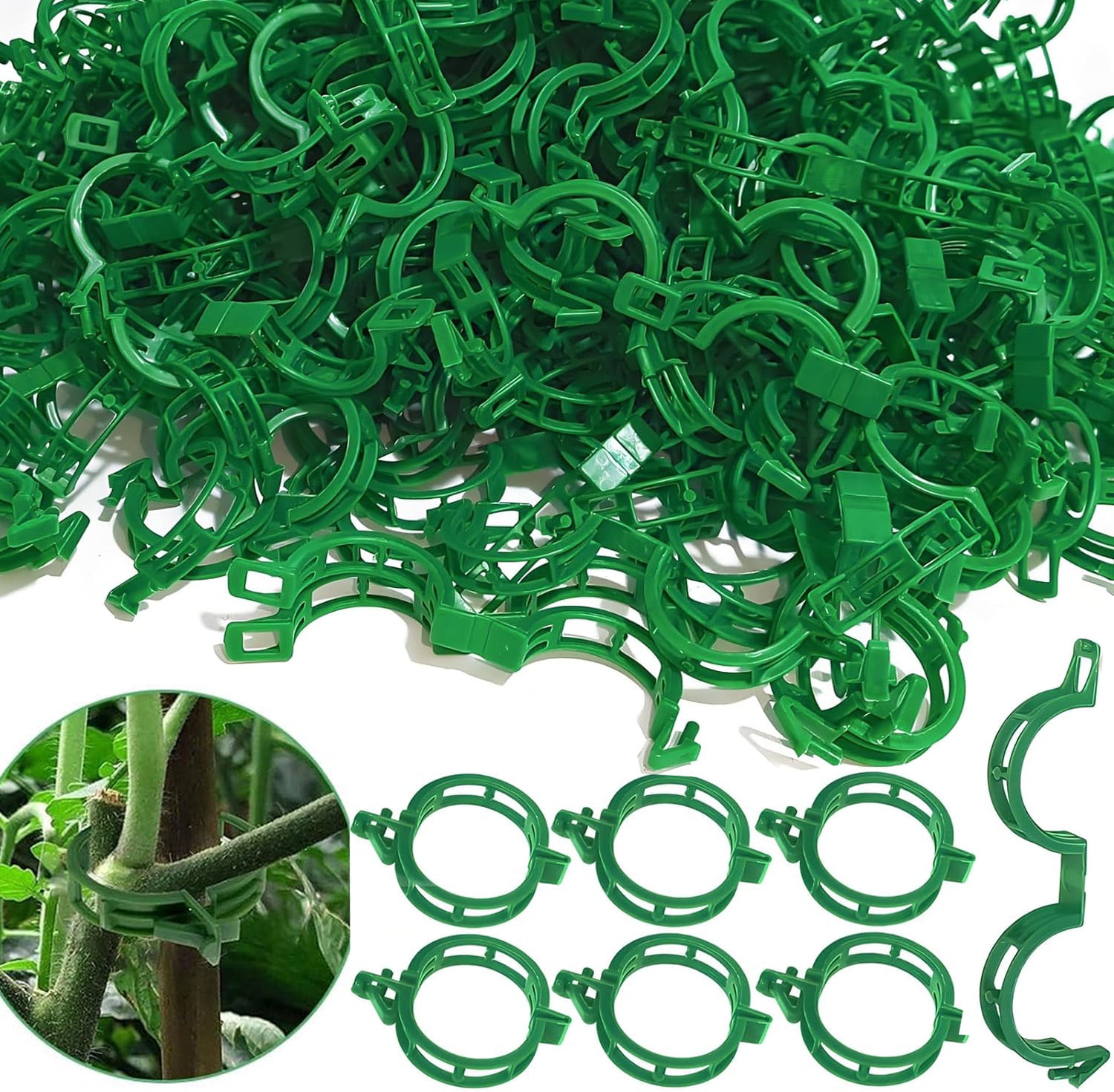 100 Pcs Tomato Clips,Happon Plastic Trellis Clips,Plant Support Clips ...
