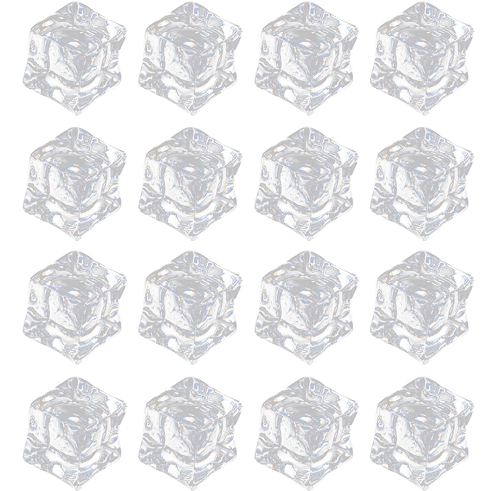 100 Pcs Big Ice Cube Decoration Drawstring Simulated Sturdy Cubes Small ...