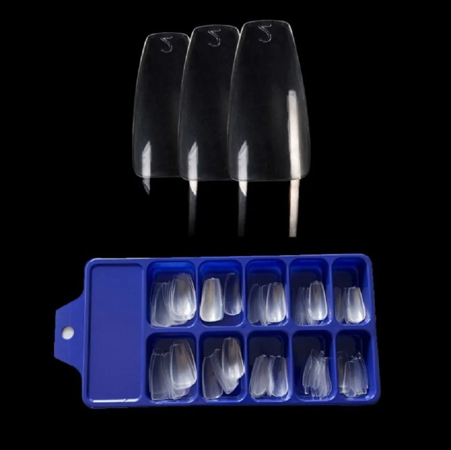 100 Pcs Transparent False Style Fake Nail Art Half Acrylic French ...
