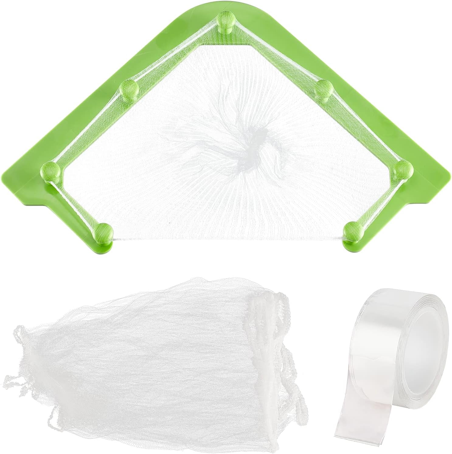 100 Pcs Triangle Sink Strainer Net Corner Sink Garbage Storage Triangle ...