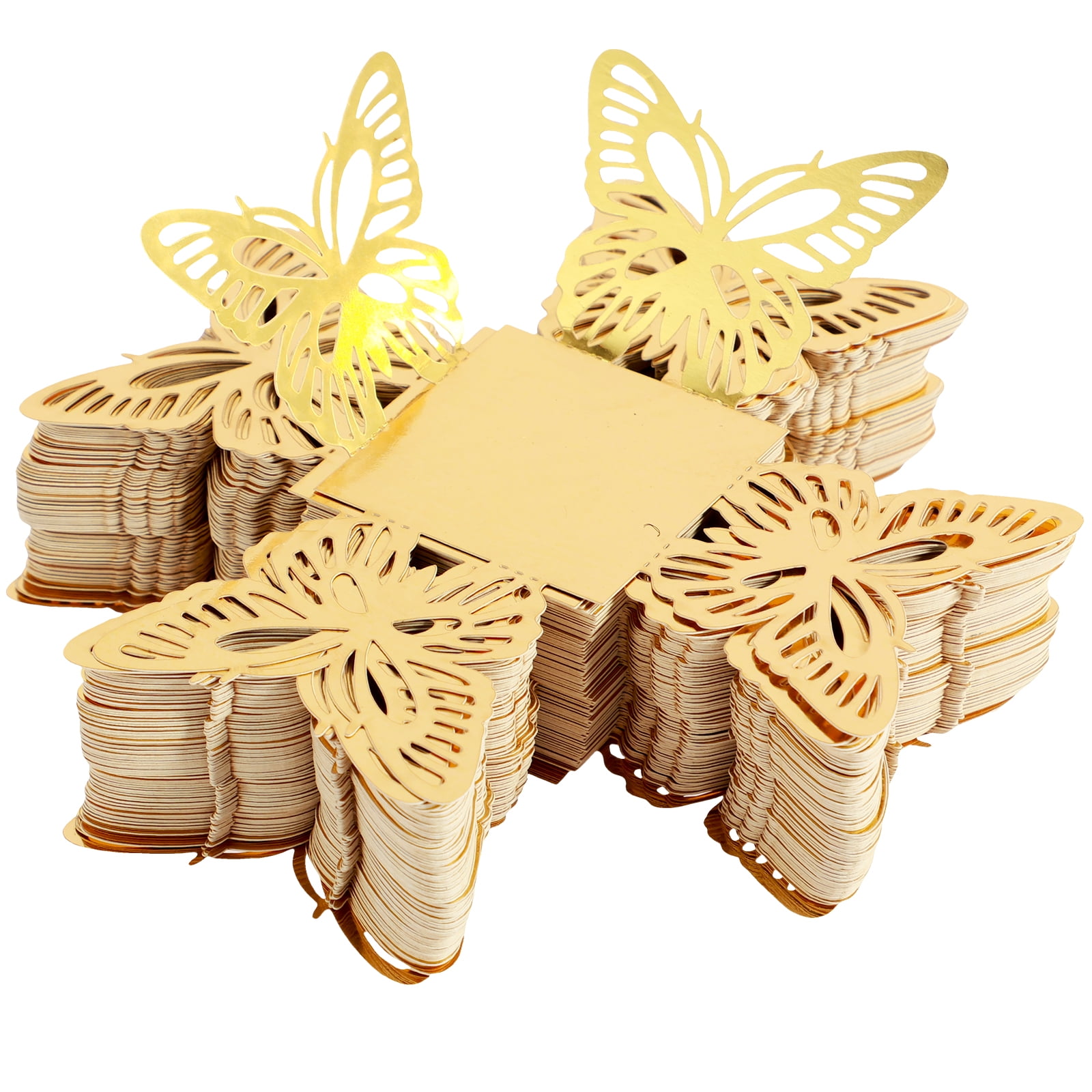 100 Pcs Truffle Wrappers Gold Butterfly Truffle Cup Paper Cupcake ...
