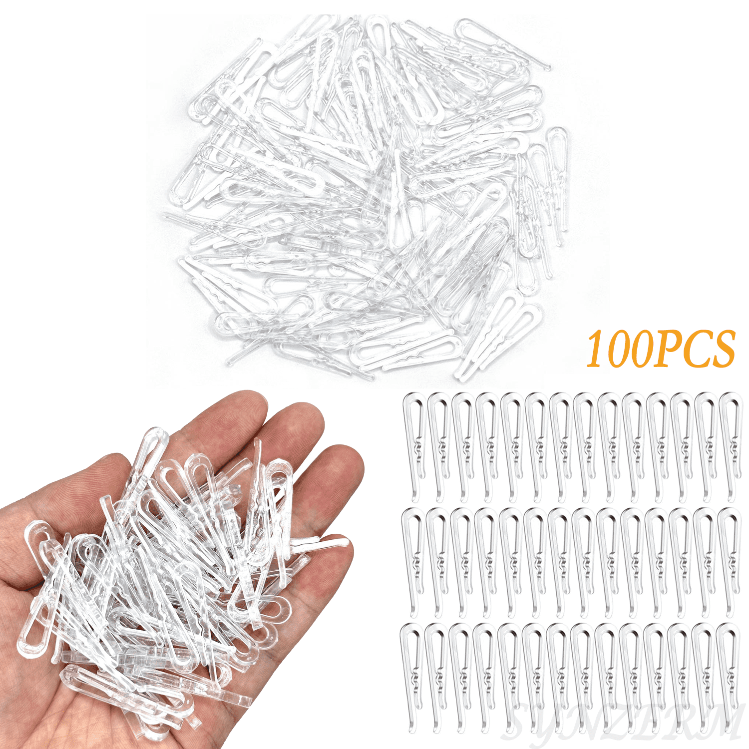 100 Pcs U Shape Clear Plastic Clips with Teeth, Alligator Clips for ...