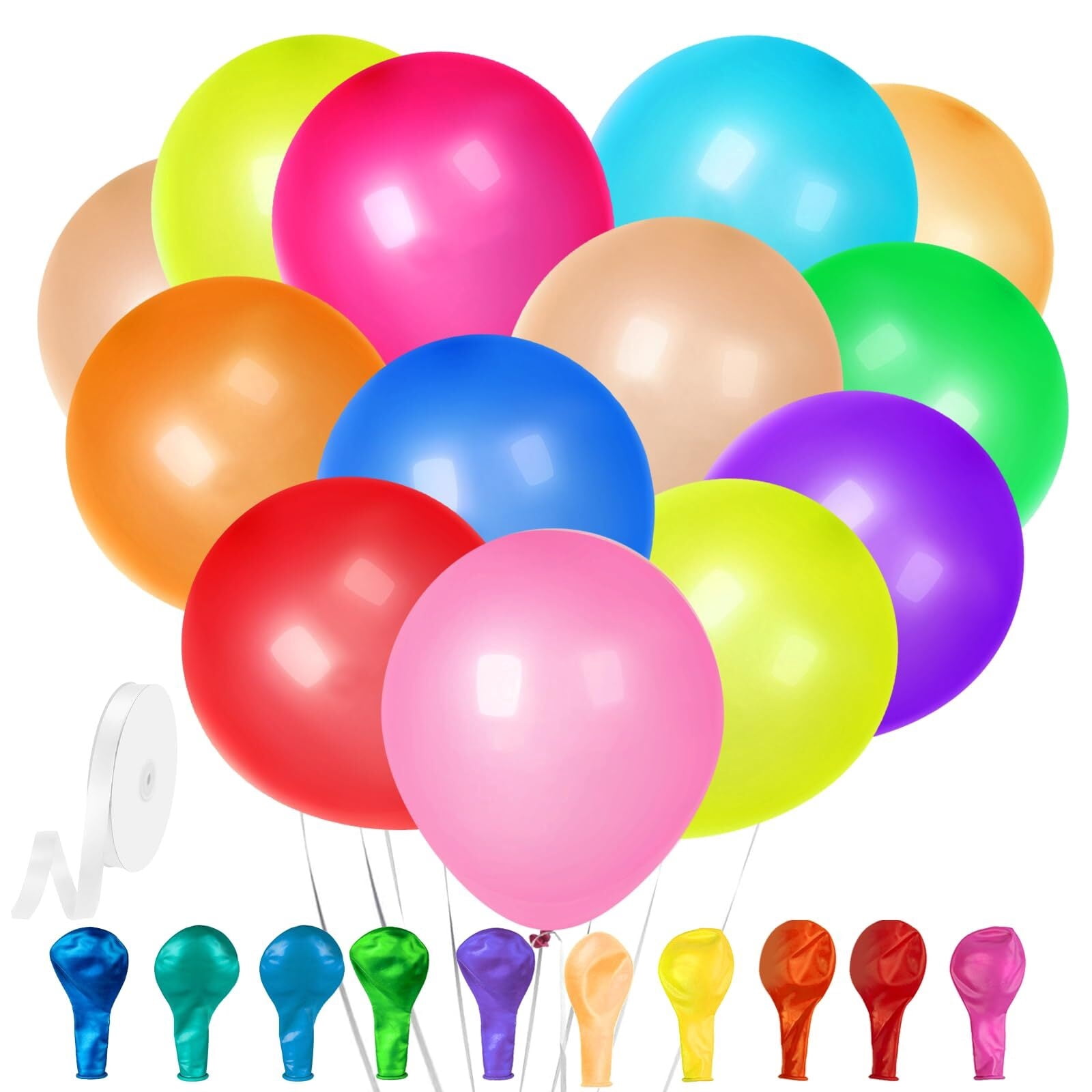 100 Pcs UV Neon Balloons ,Neon Glow Party Balloons UV Black Light ...