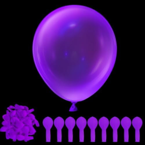 100 Pcs UV Neon Purple Balloons 12 inch Neon Party Supplies, Balloons ...
