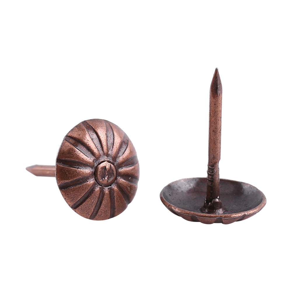100 Pcs Upholstery Tacks, Decorative Furniture Tacks, Round Head Bronze ...