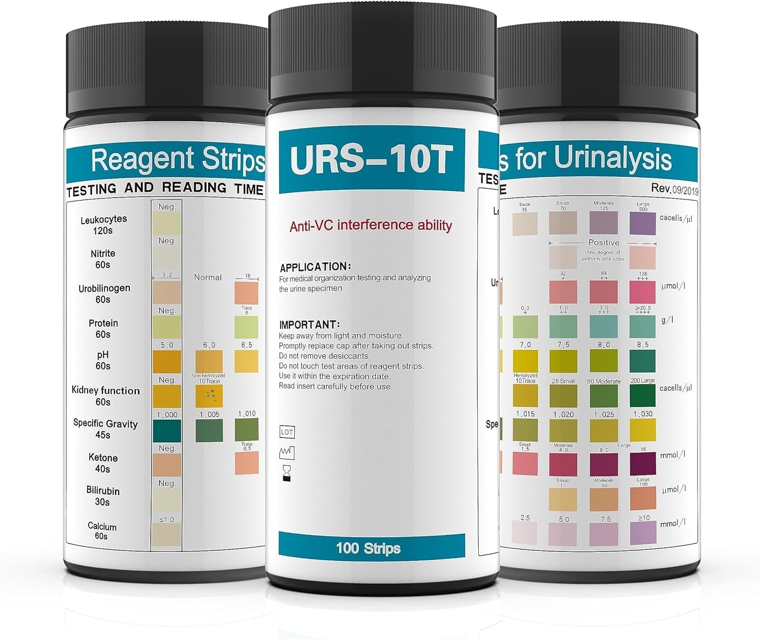 100 Pcs Urine Test Strips 10 Parameters Urinalysis Dip-Stick Testing ...