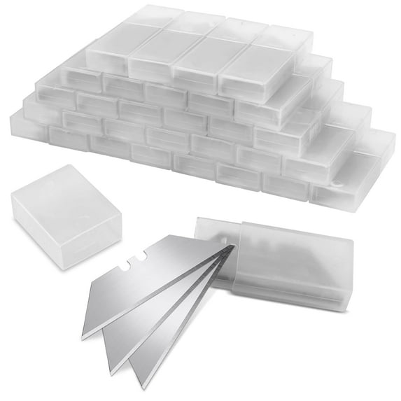 100 Pcs Utility Knife Blade, SK5 High Carbon Steel Box Cutter Blades ...