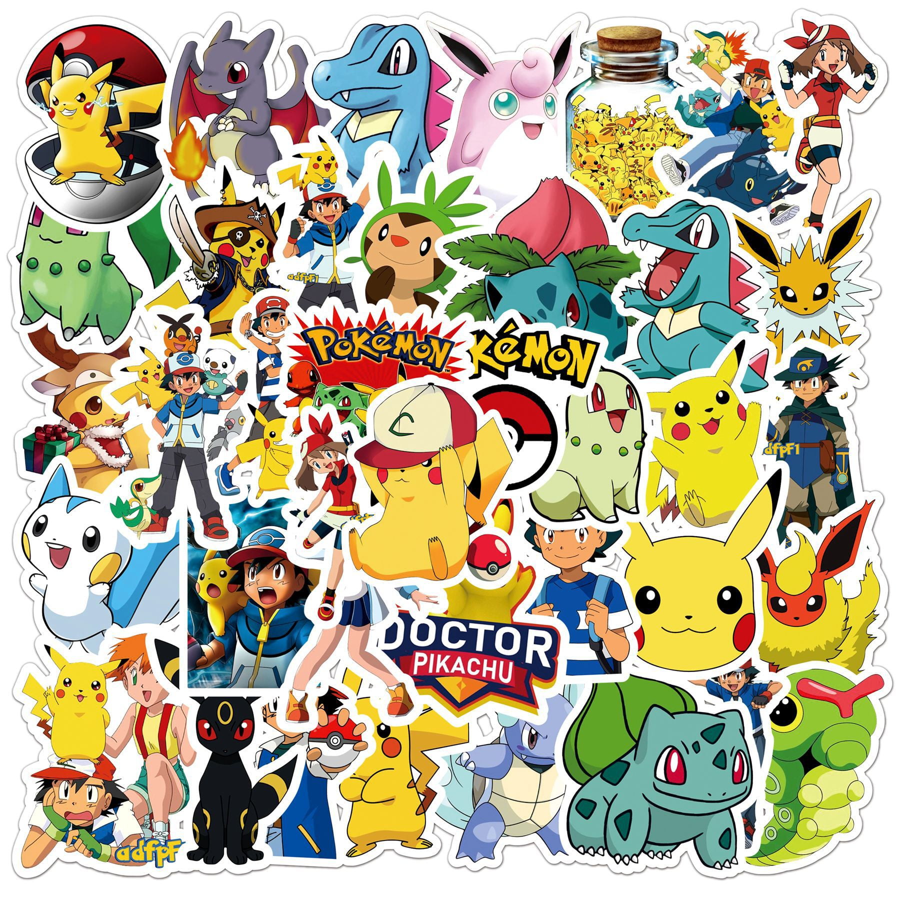 100Pcs Pokemon Stickers Mixed Pack,Cartoon Characters Stickers Movie ...