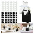 100 Pcs Wedding Favor Boxes with Ribbon Dress Tuxedo Candy Chocolate ...
