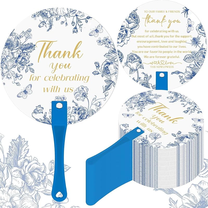 100 Pcs Wedding Hand Fans for Guests Bulk Decorative Plastic Handheld ...