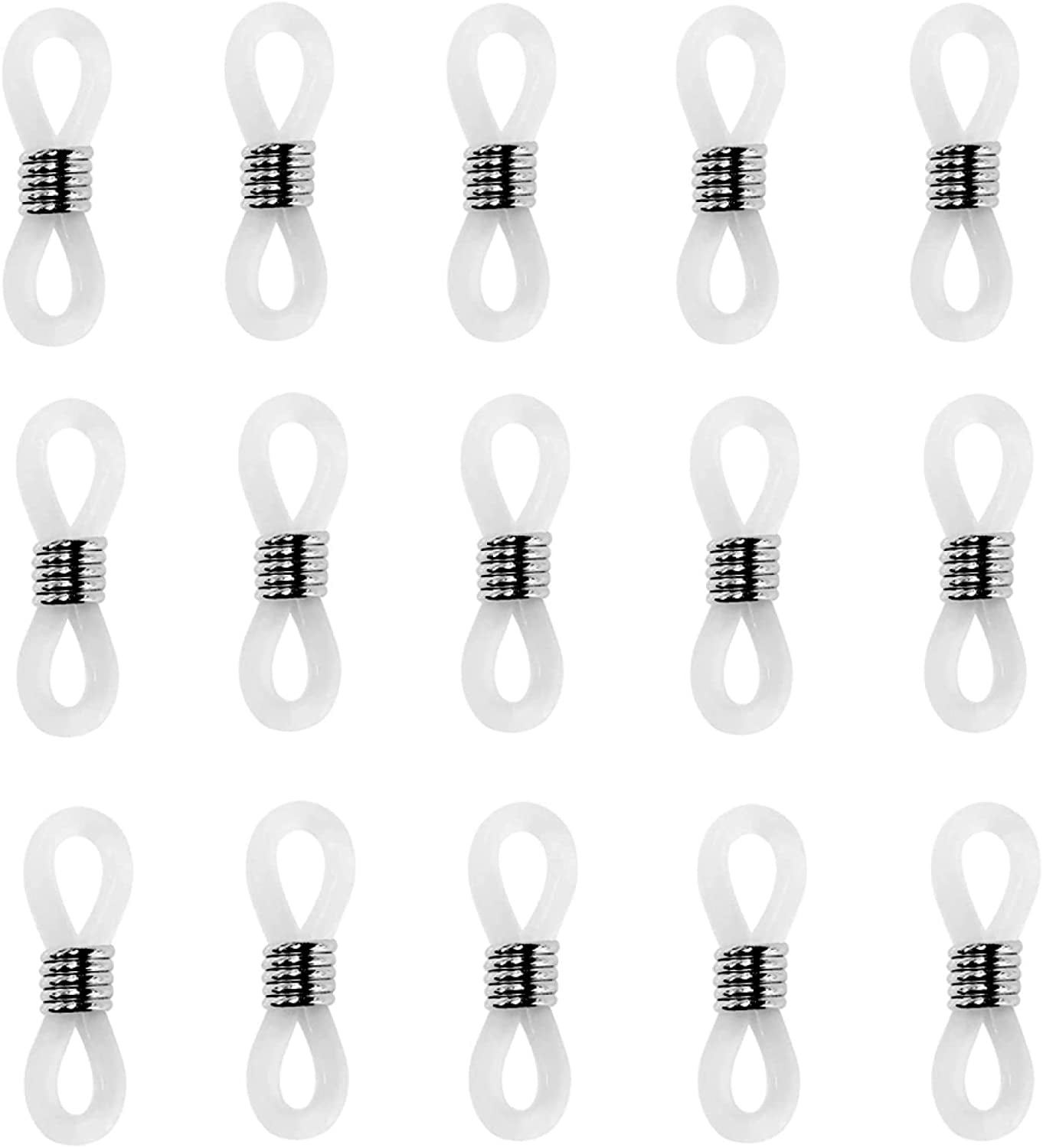 100 Pcs White Anti-slip Rubber Ends Retainer Connector Holder for ...