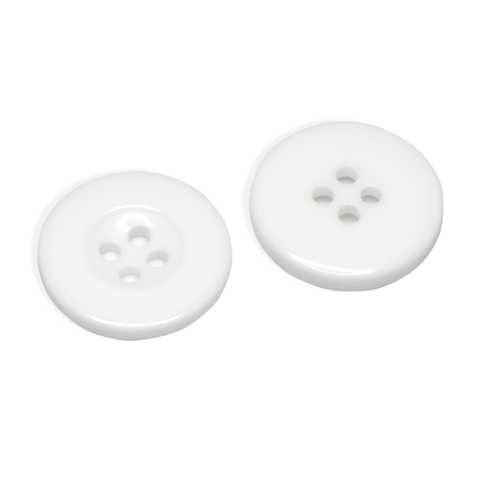 100 Pcs White Buttons for Sewing 3/4" (19mm) 4 Hole 30L Plastic Glossy ...