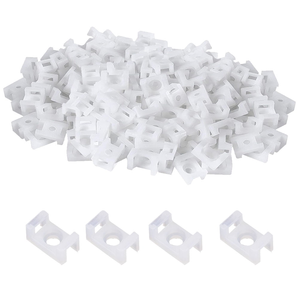 100 Pcs White Cable Tie Base Saddle Type Mount Wire Holder，for Run ...