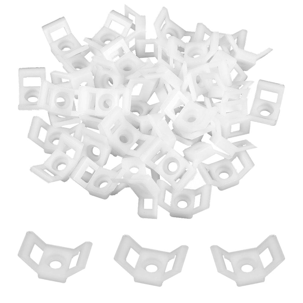 100 Pcs White Cable Tie Base Saddle Type Mount Wire Holder，for Run ...