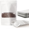 100 Pcs White Kraft Paper Bags with Window, 5.5" x 7.9" Stand Up ...
