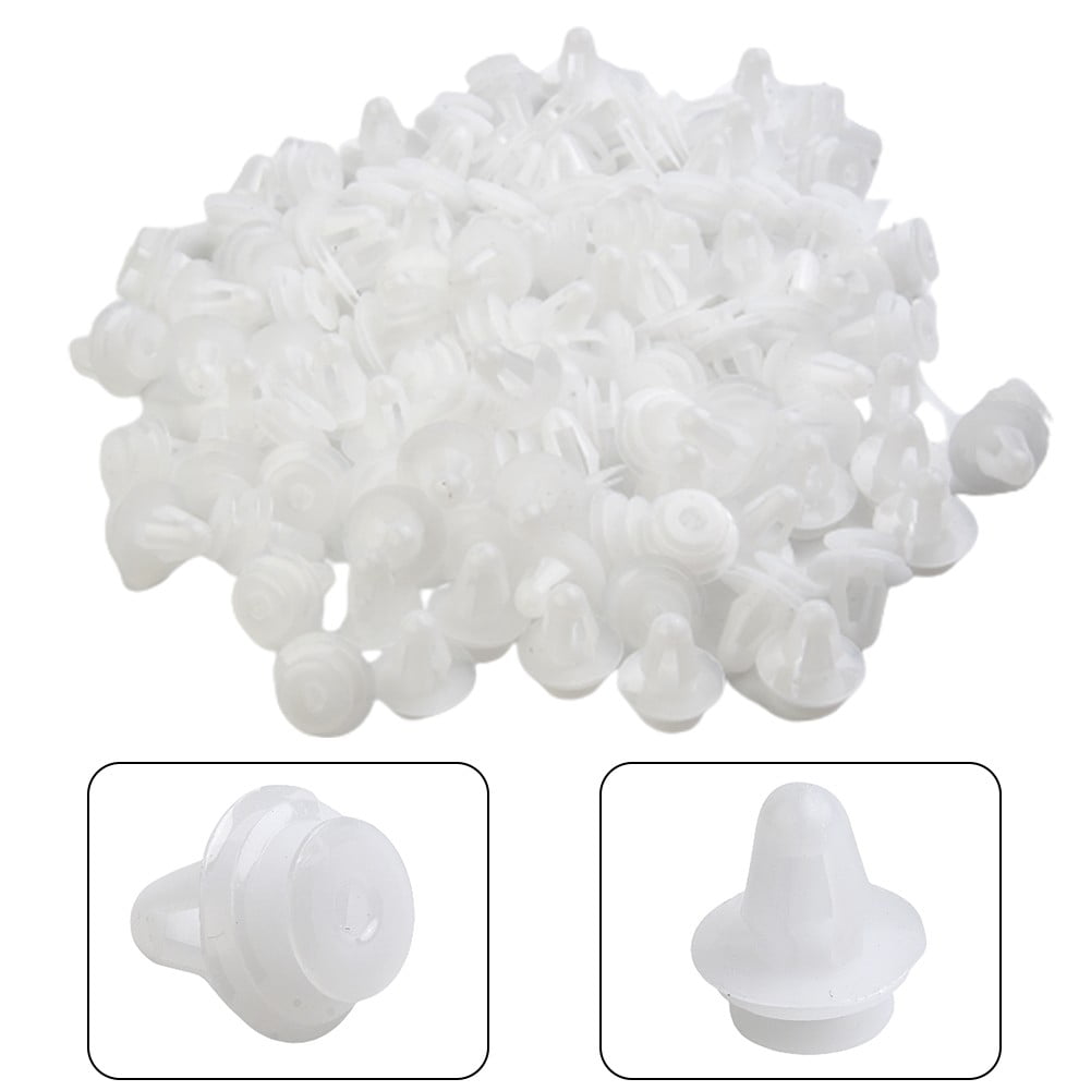 100 Pcs White Plastic Fixed Clip for Car Bumper and Mudguard - Walmart.com