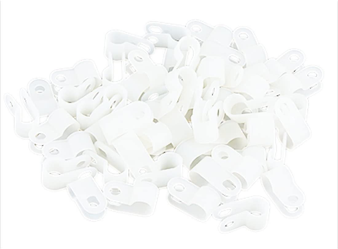 100 Pcs White R Shape Fixed Mount Nylon Cable Clamp - Walmart.com