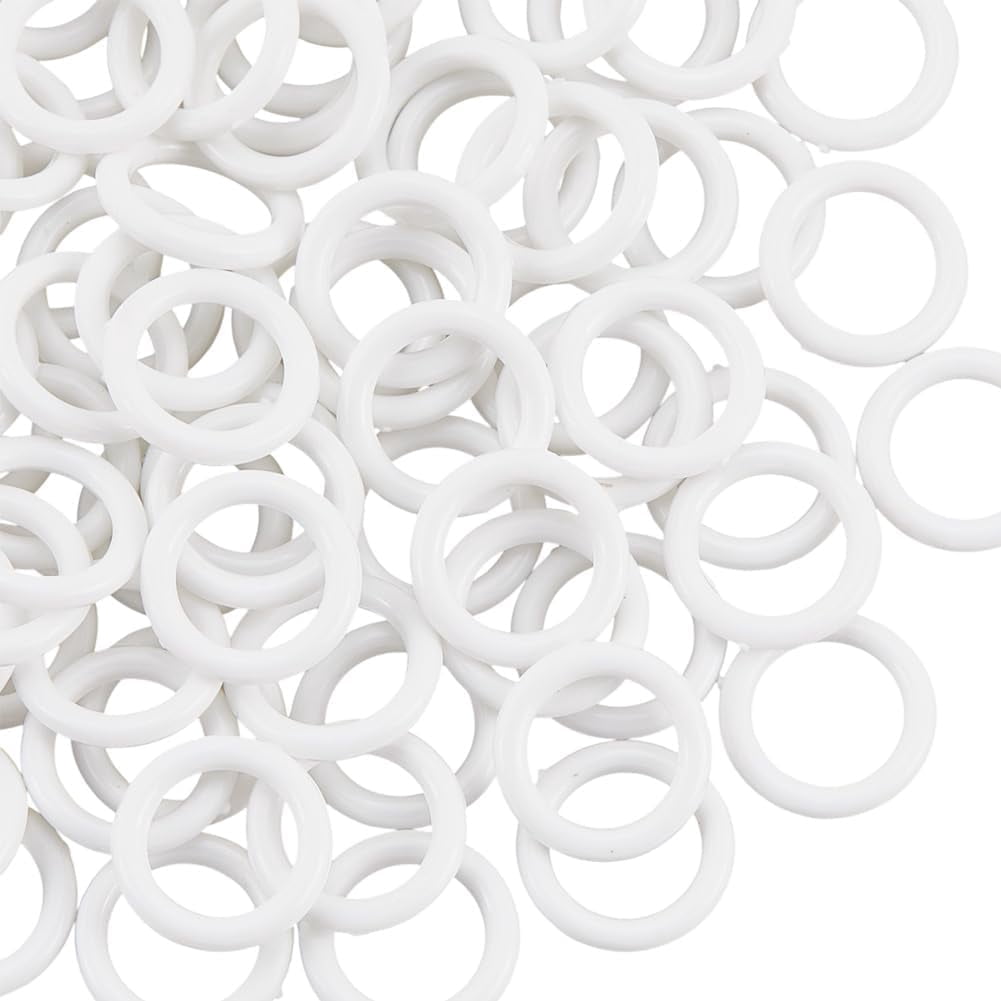 100 Pcs White Roman Curtain Rings O Rings Plastic Rings 15mm for Roman ...