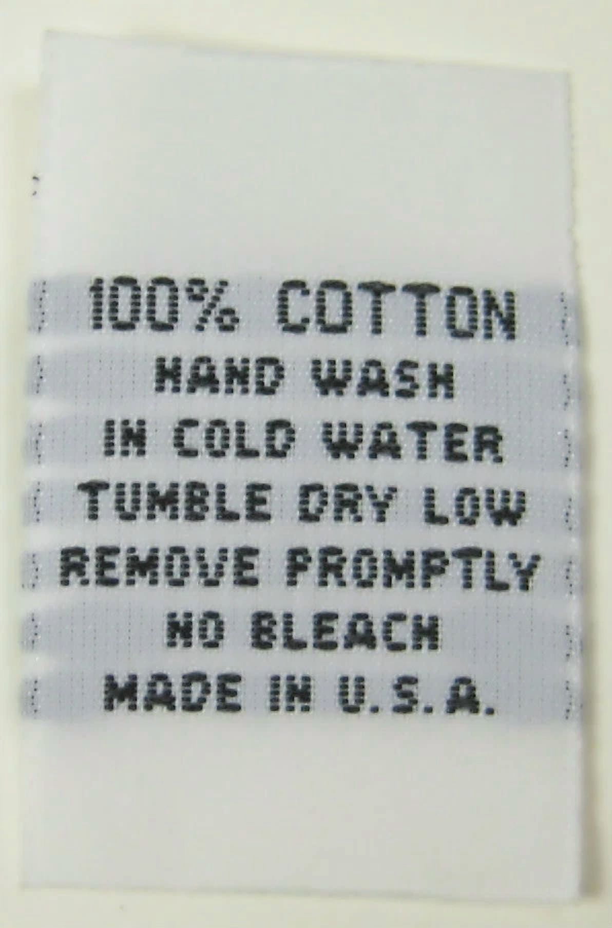 100 Pcs White Woven Clothing Sewing Care Label - 100% Cotton - Hand ...