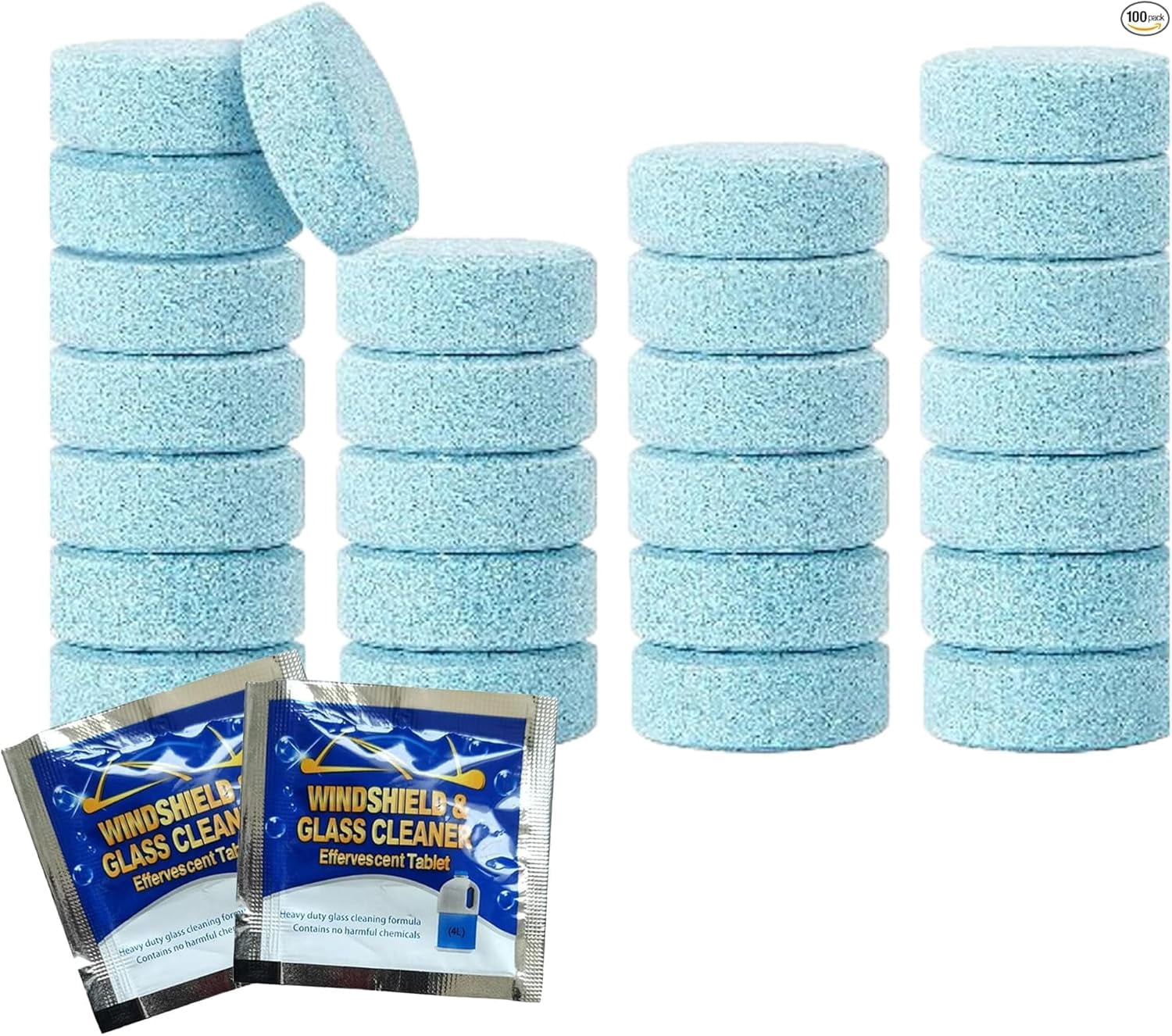100 Pcs Windshield Washer Fluid Tablets – Solid Concentrated Glass ...
