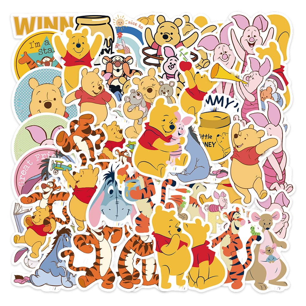 100 Pcs Winnie Pooh Sticker Stickers Mixed Pack,Cartoon Characters ...