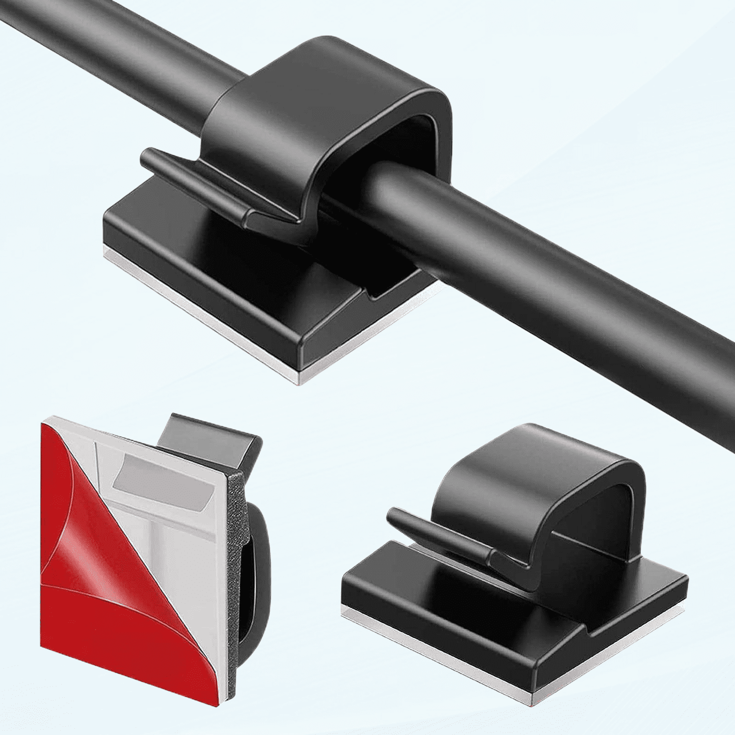 100 Pcs Wire Clips, Clear Outdoor Cable Clips with Adhesive, Cable ...