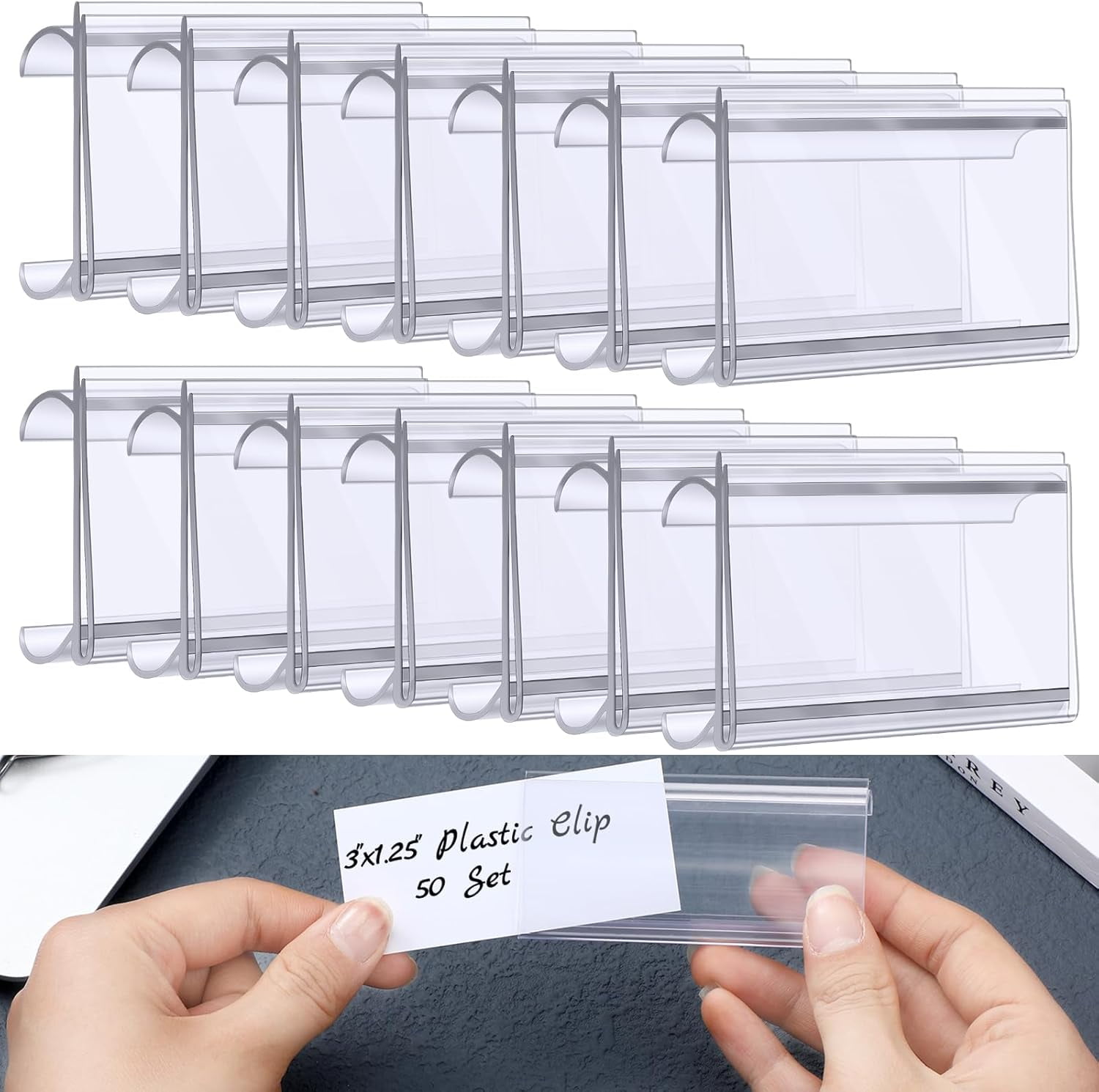 100 Pcs Wire Shelf Label Holder Wire Label Holder with Paper Insert ...