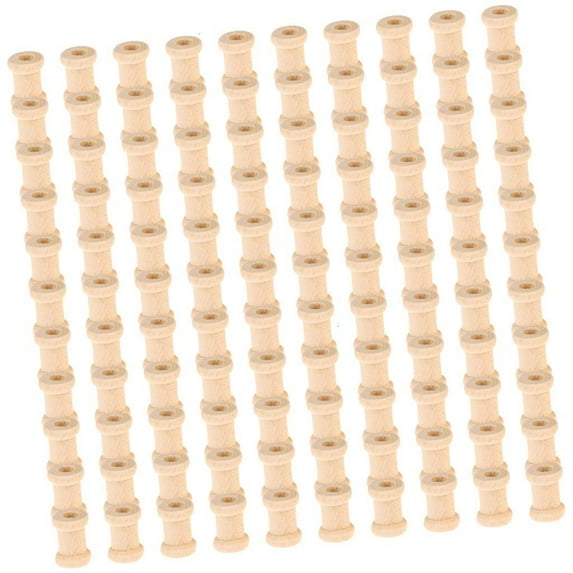 100 Pcs Wood Empty Spools Empty Sewing Spools Wood Sewing Bobbins ...
