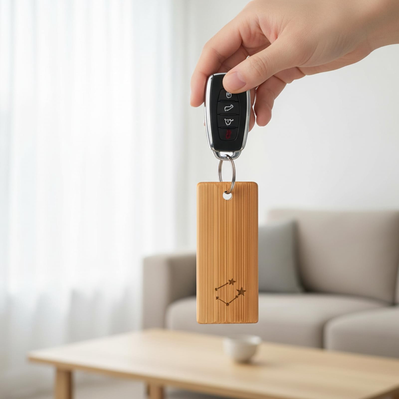 100 Pcs Wood Keychain Blanks,Keychain Blanks,Laser Engraving Blanks Key ...