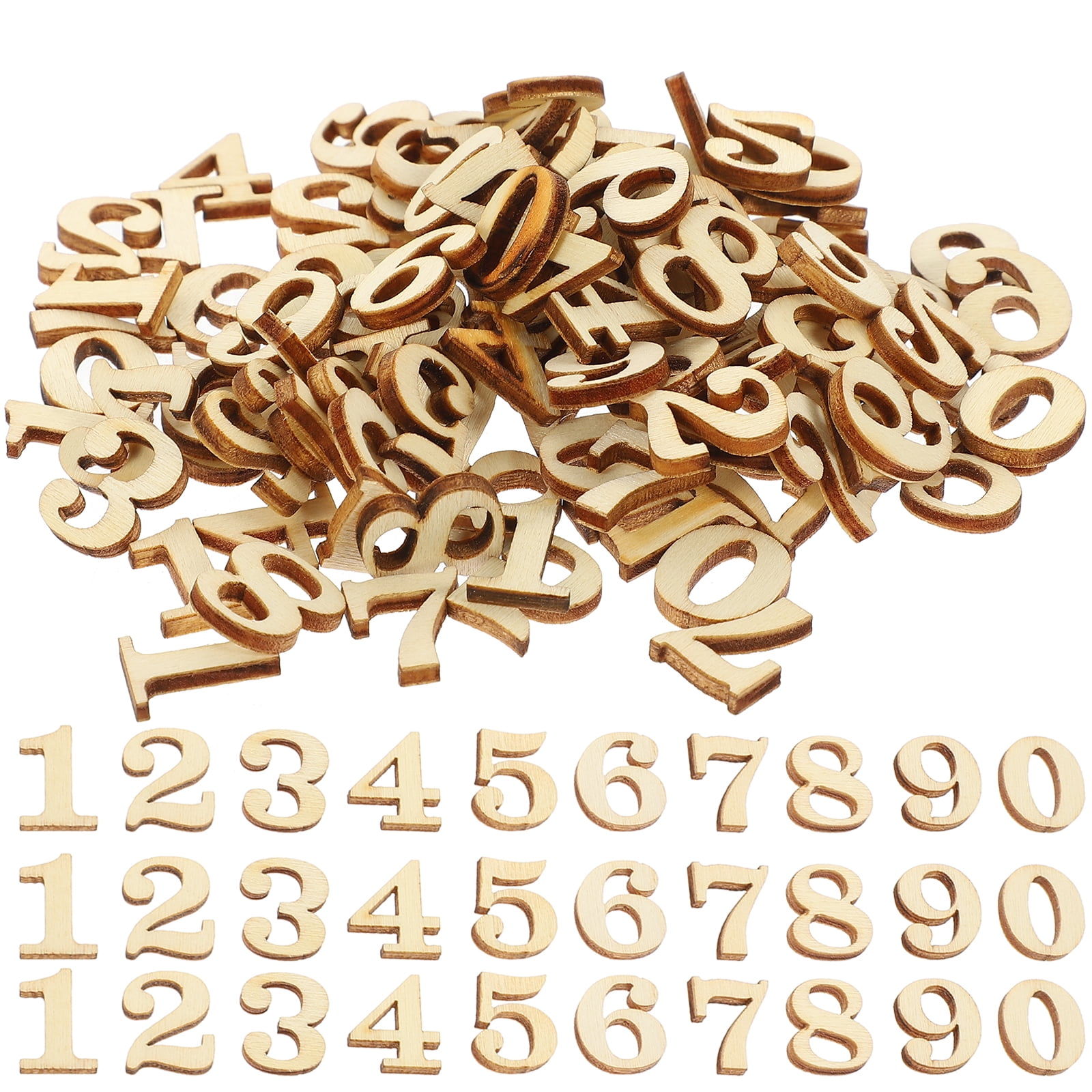 100 Pcs Wooden Chunky Numbers Crafts Mini Buckets Child 2.00X1.80X0 ...