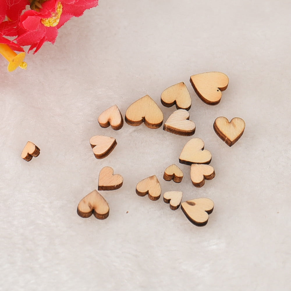 100 Pcs Wooden Love Heart Valentine's Day Mini Rustic Table Scatter ...