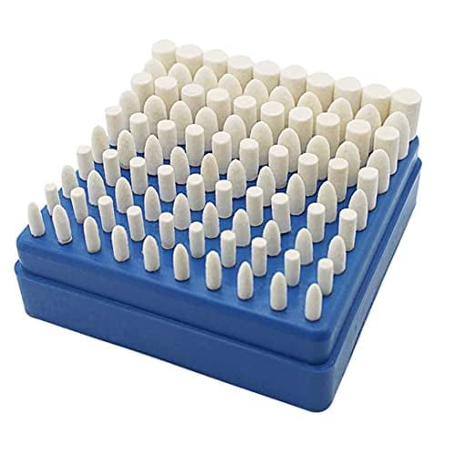 100 Pcs Wool Polishing Bits - 1/8 Inch Shank Compressed Wool Felt ...