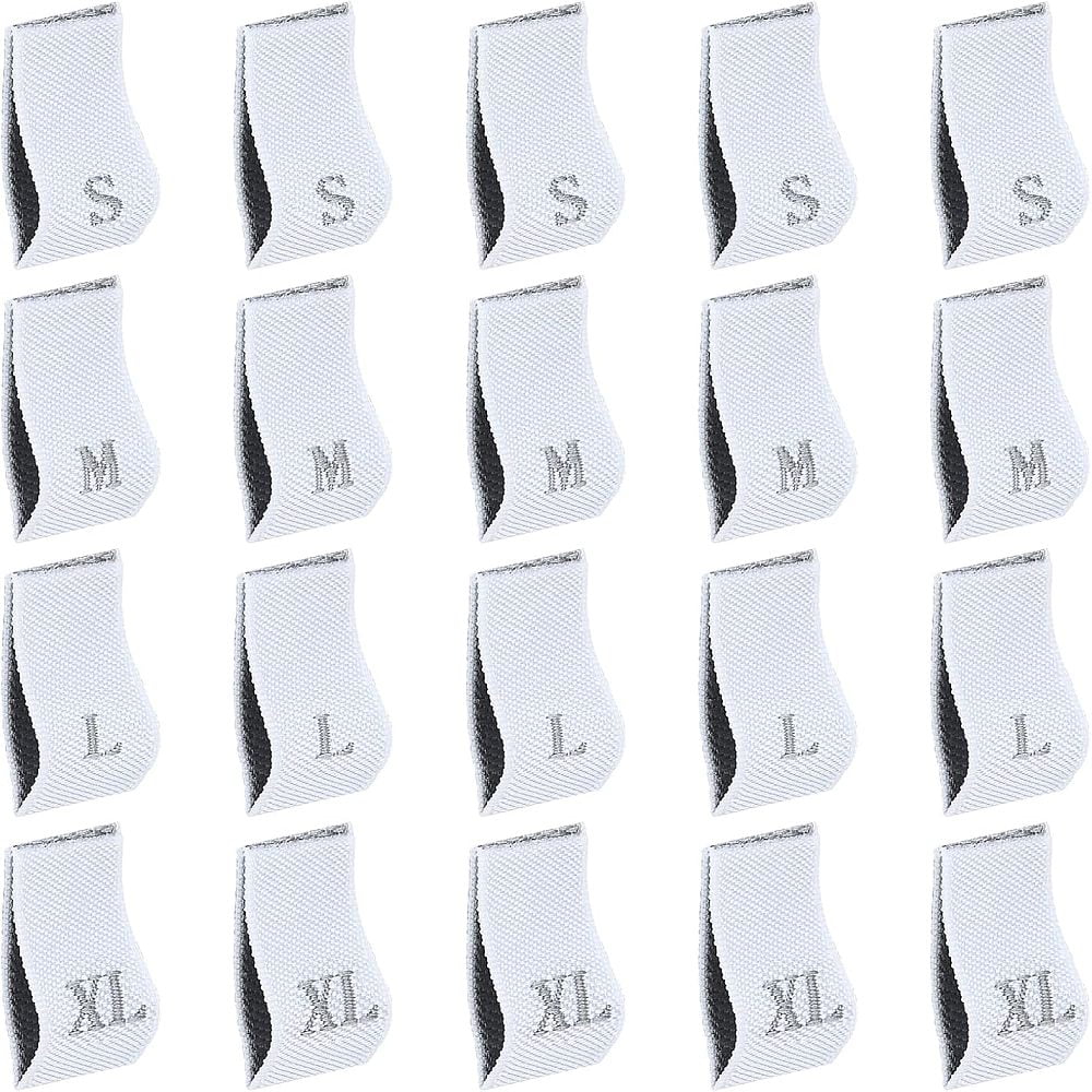 100 Pcs Woven Clothing Size Labels S M L XL Polyester Sewing Labels ...