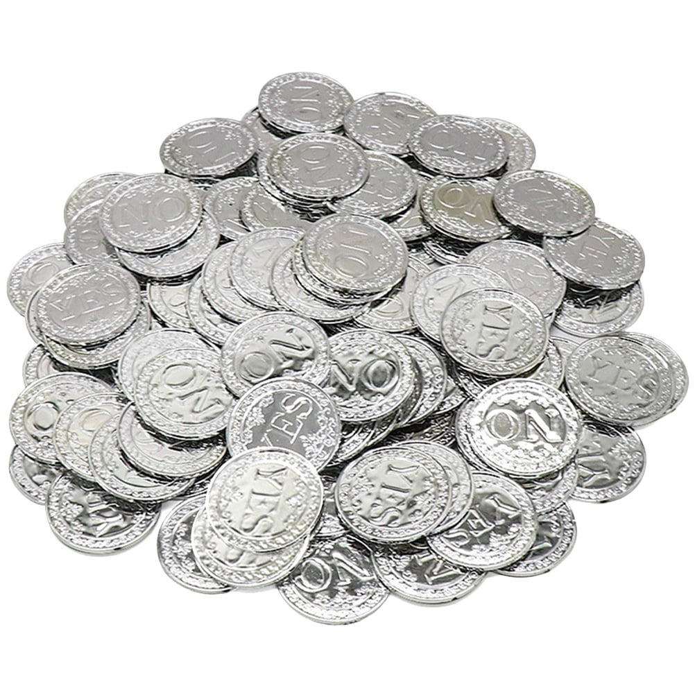 100 Pcs Yes Toy Party Coin Props Flipping Coins for Yes or No Plastic ...